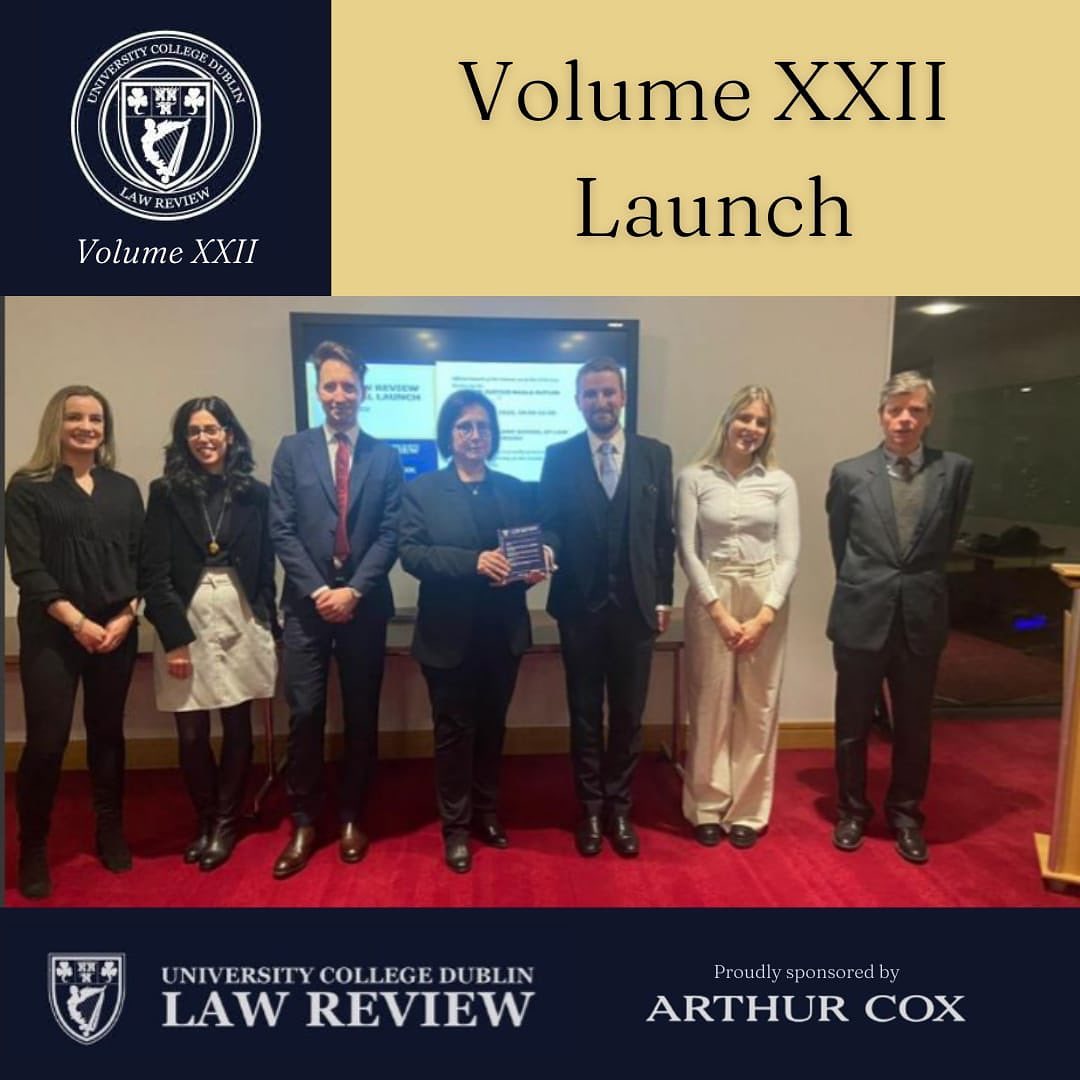 Launch of the XXII UCD Law Review – UCD Law Review